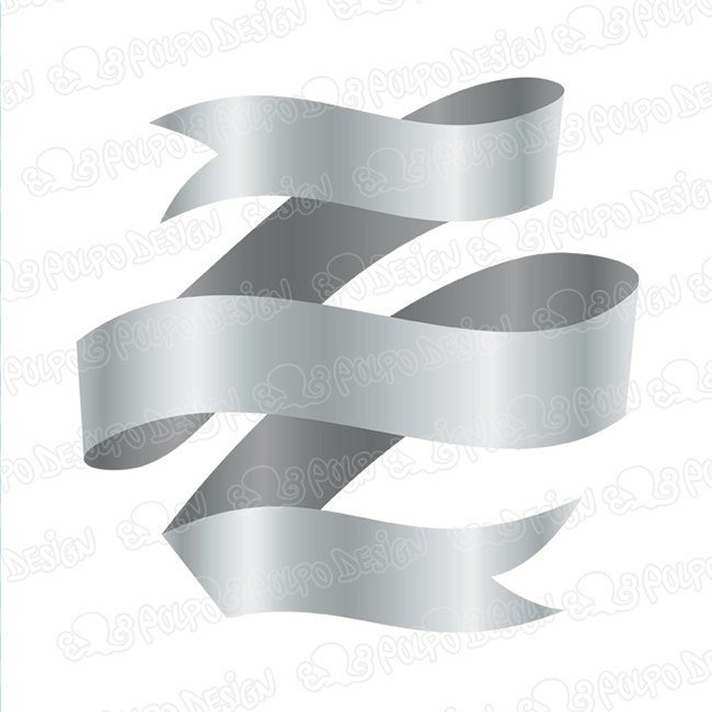 Digital Silver Banners Clip Art. Commercial & Personal Use. - Etsy
