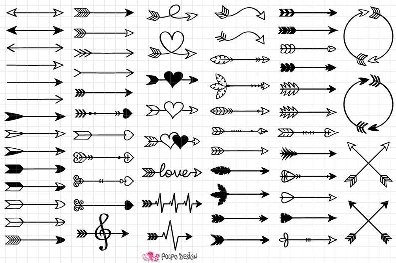 Arrows SVG EPS Dxf Png. Digital Arrows Clip Art Vector - Etsy