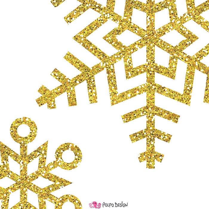 Gold Glitter Snowflakes clipart. Digital clip art. Commercial | Etsy