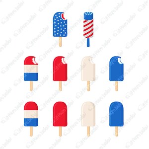 Patriotic Ice Cream, 4th of July Clipart, 4th of July Clip Art, 4th of ...