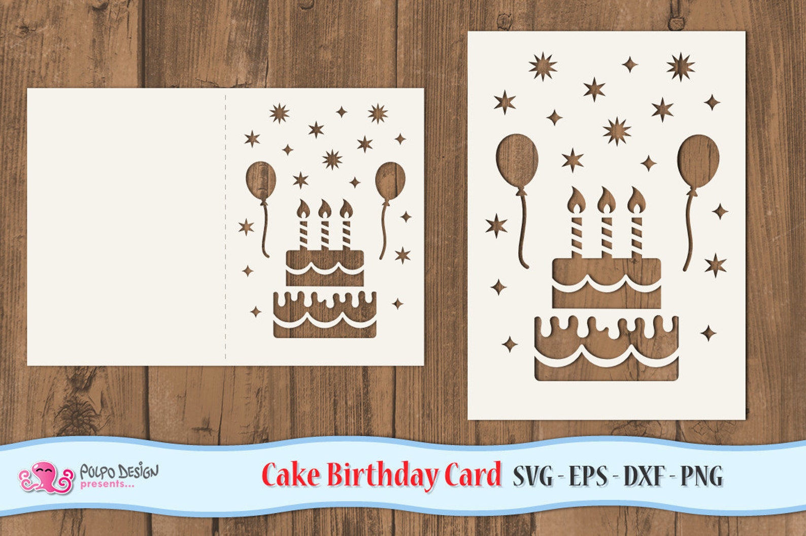 Birthday Card SVG, Eps, Dxf and Png. Digital Vector Files Ideal for ...