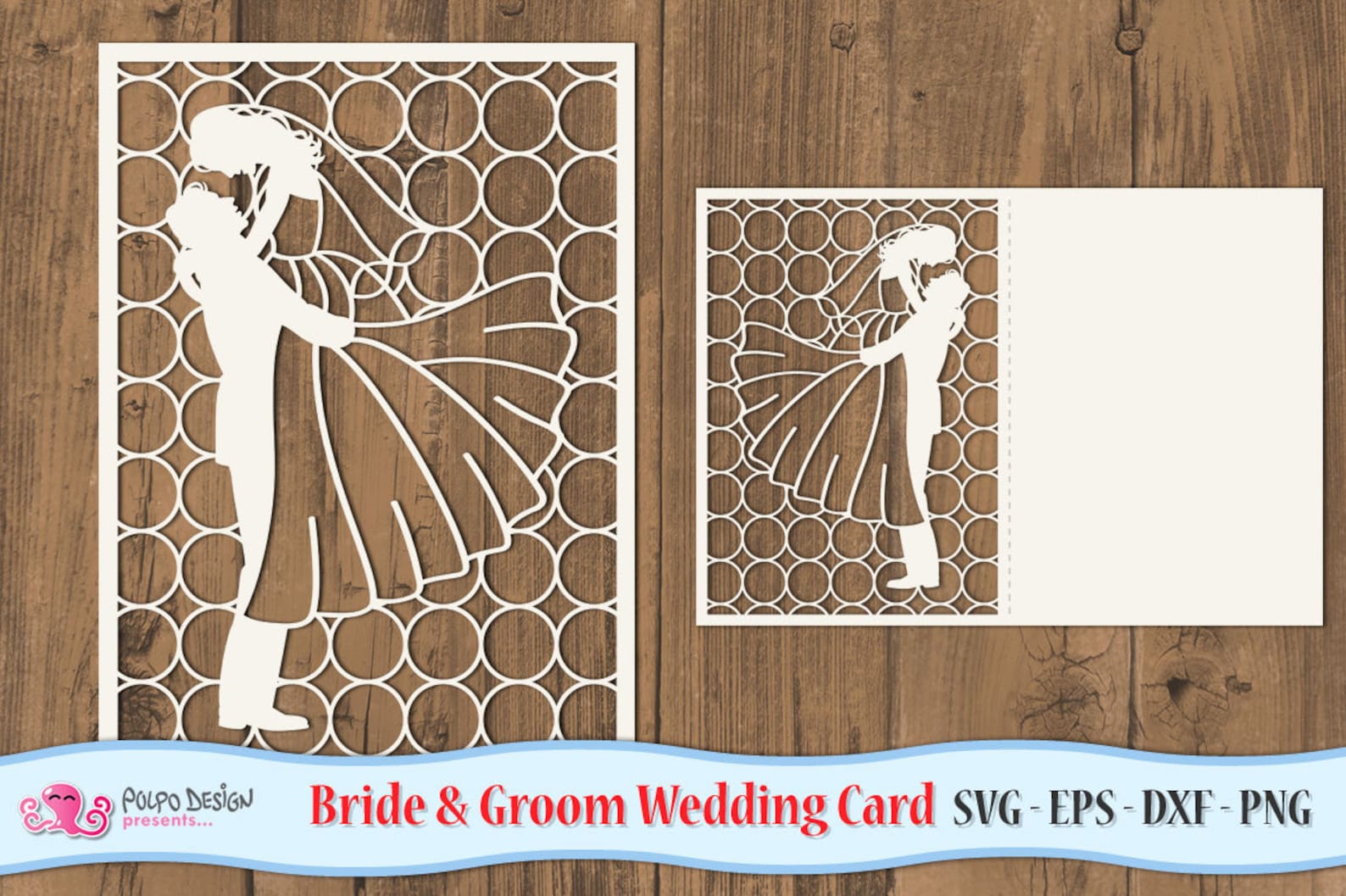 Bride and Groom Folding Card. Wedding SVG Eps Dxf Png. Vector Files ...