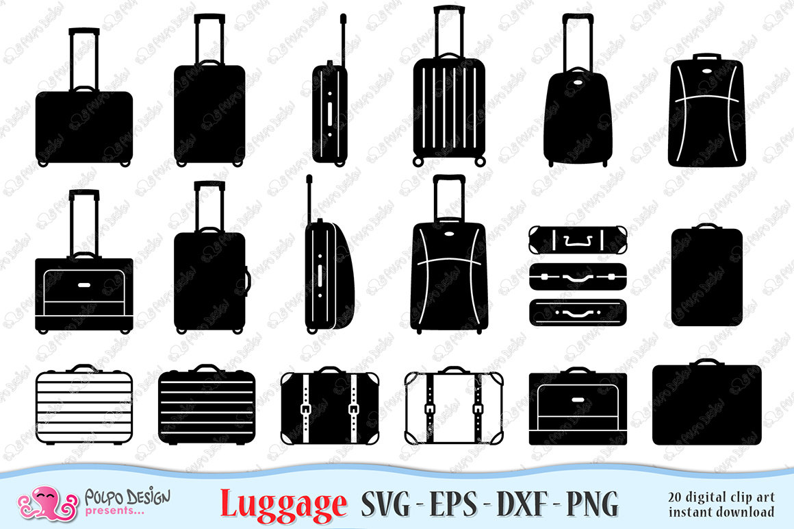 Luggage SVG. Digital Clipart in Svg Eps Dxf Png. Instant Download ...