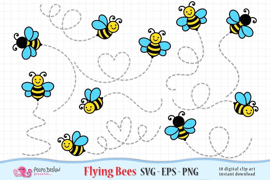 Flying Bees SVG, Eps and Png. Vector Files Ideal for Cutting Machines ...