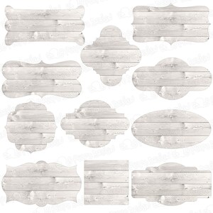 White Wood Digital Labels Clip Art. Commercial & Personal Use. Instant ...