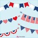 4th of July Bunting Banners Clipart. Digital Patriotic Clipart ...