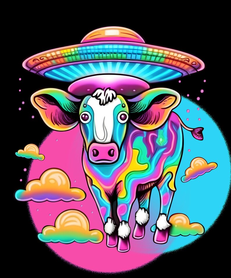 Alien Cow Abduction Sublimation Download - PNG - Etsy