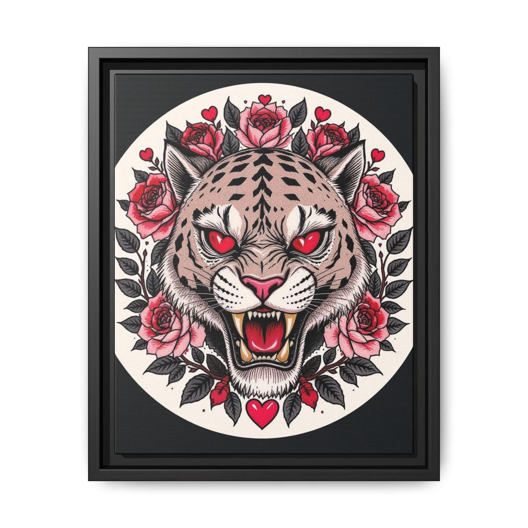 Framed Tiger Art Print: Fierce Portrait, Tattoo Style Wall Decor - Etsy