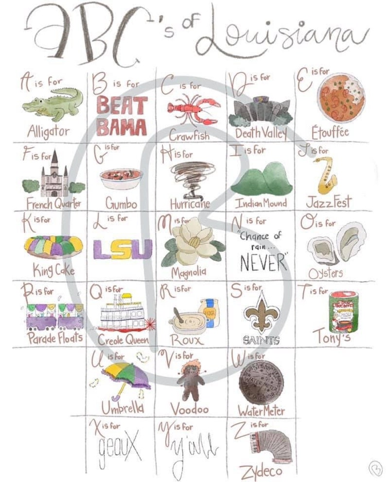 ABCs of Louisiana | Etsy