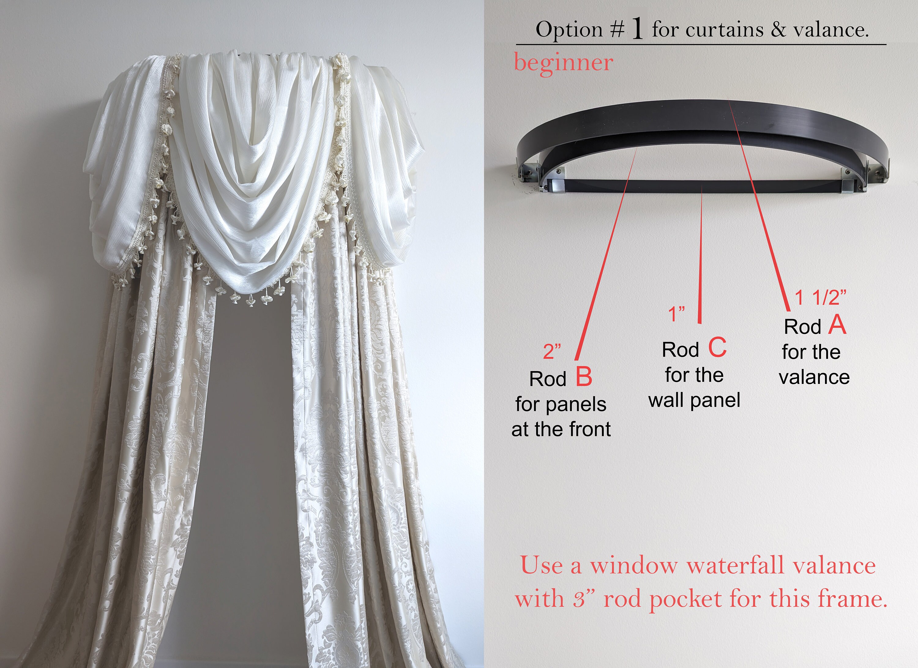 DIY canopy frame kit for rod pocket curtains. — JuliesDecor
