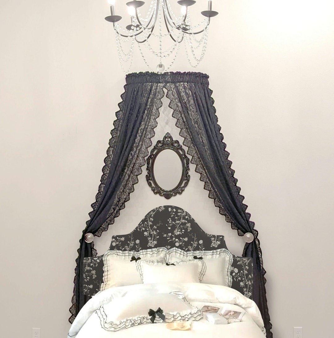 Princess Canopy in Black Color. Gothic Canopy. Halloween Inspiration ...