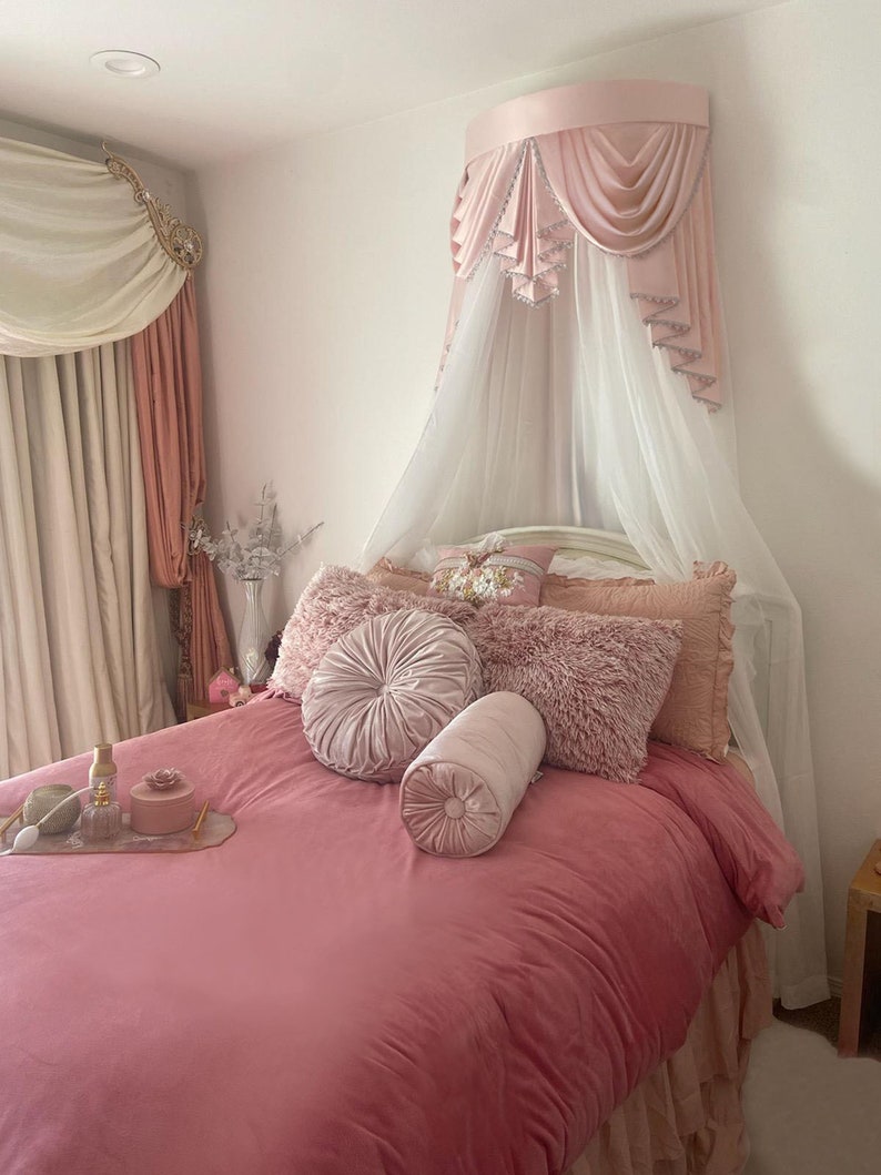 Pink Bed Crown Canopy. - Etsy