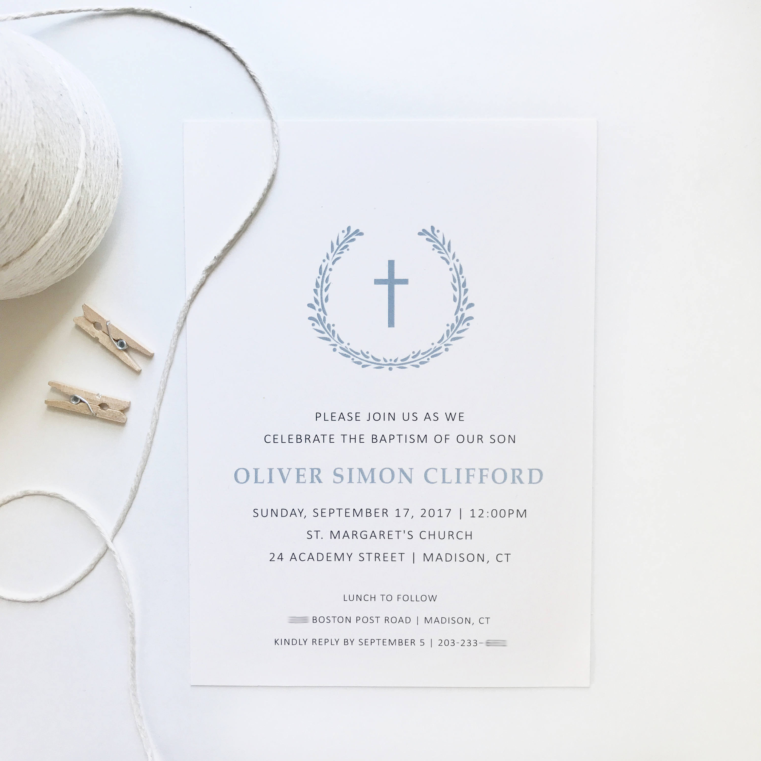 Baptism and Christening Invitation - Simple Cross - Etsy