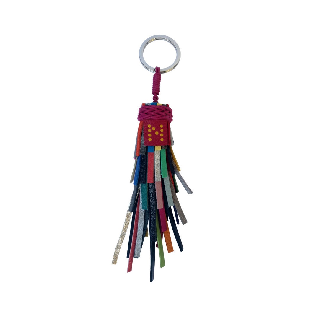 Multicolor Leather Strips Keychain - Etsy UK