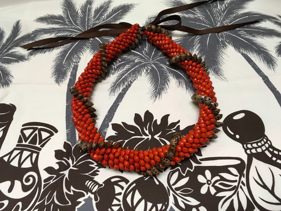 Hawaiian Ula'ula Turtleback Seed Lei - Etsy New Zealand