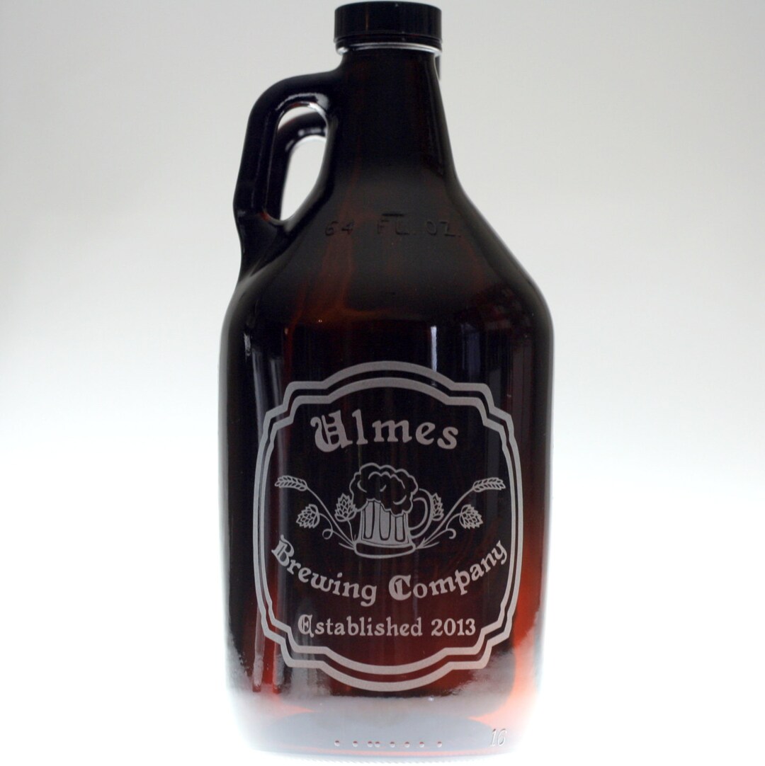 Custom Growler Engraved With Old Fashion Brew Sign Art,homebrew Gift ...