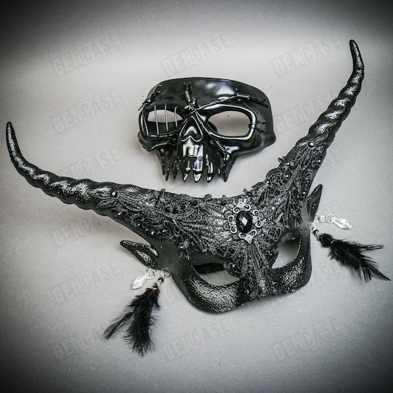 Skull Masquerade Mask Halloween Maske Clath Handgemachte Maske