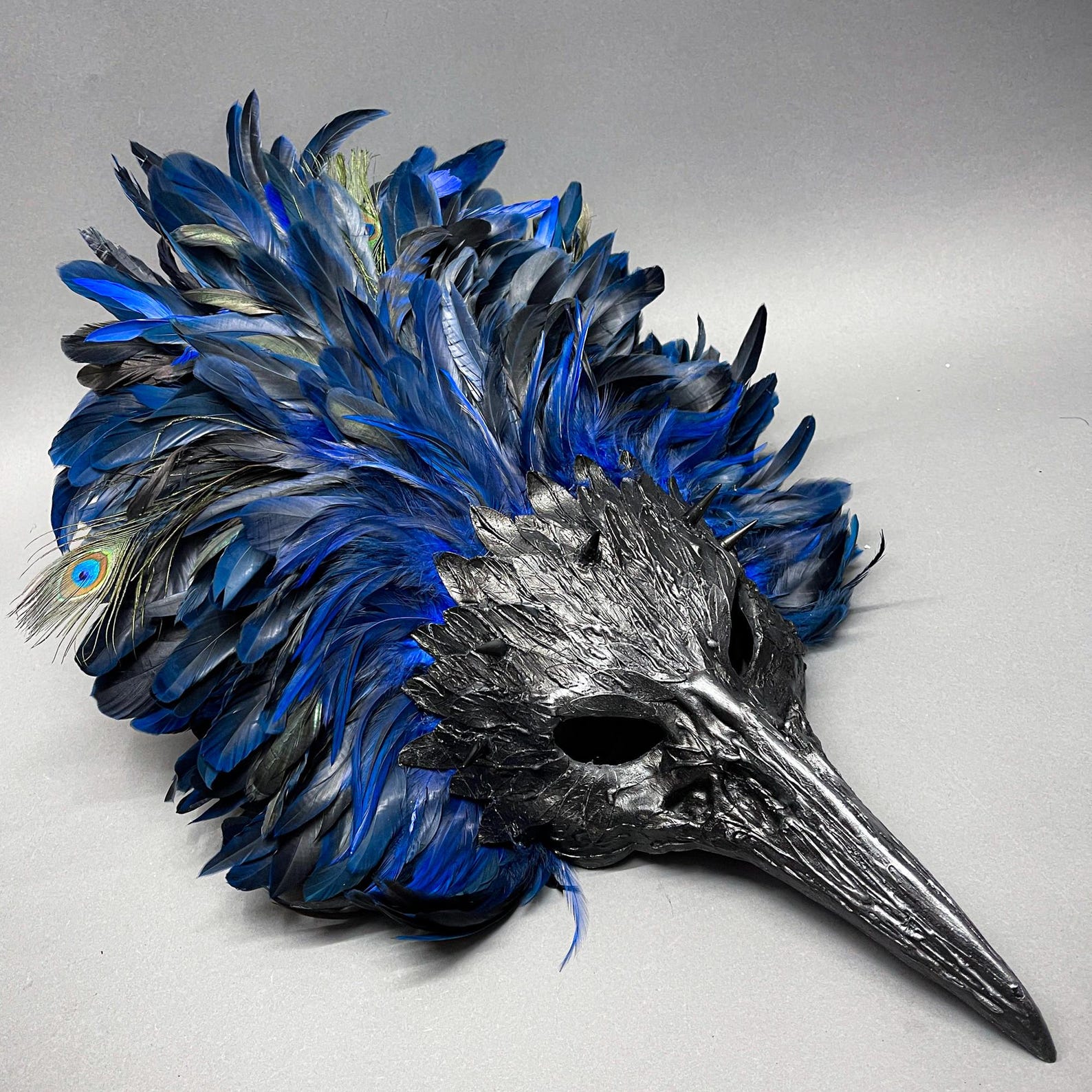 Crow Raven Skull Costume Mask Long Nose Beak Feather Masquerade ...