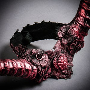 Black Red Gothic Devil Animal Wide Long Horn Head Dress Piece ...