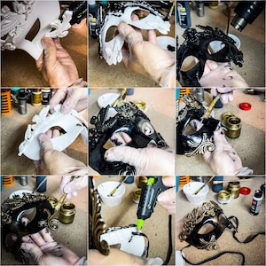 Black Roman Greek Emperor Gold Warrior Venetian Mask for Prom ...