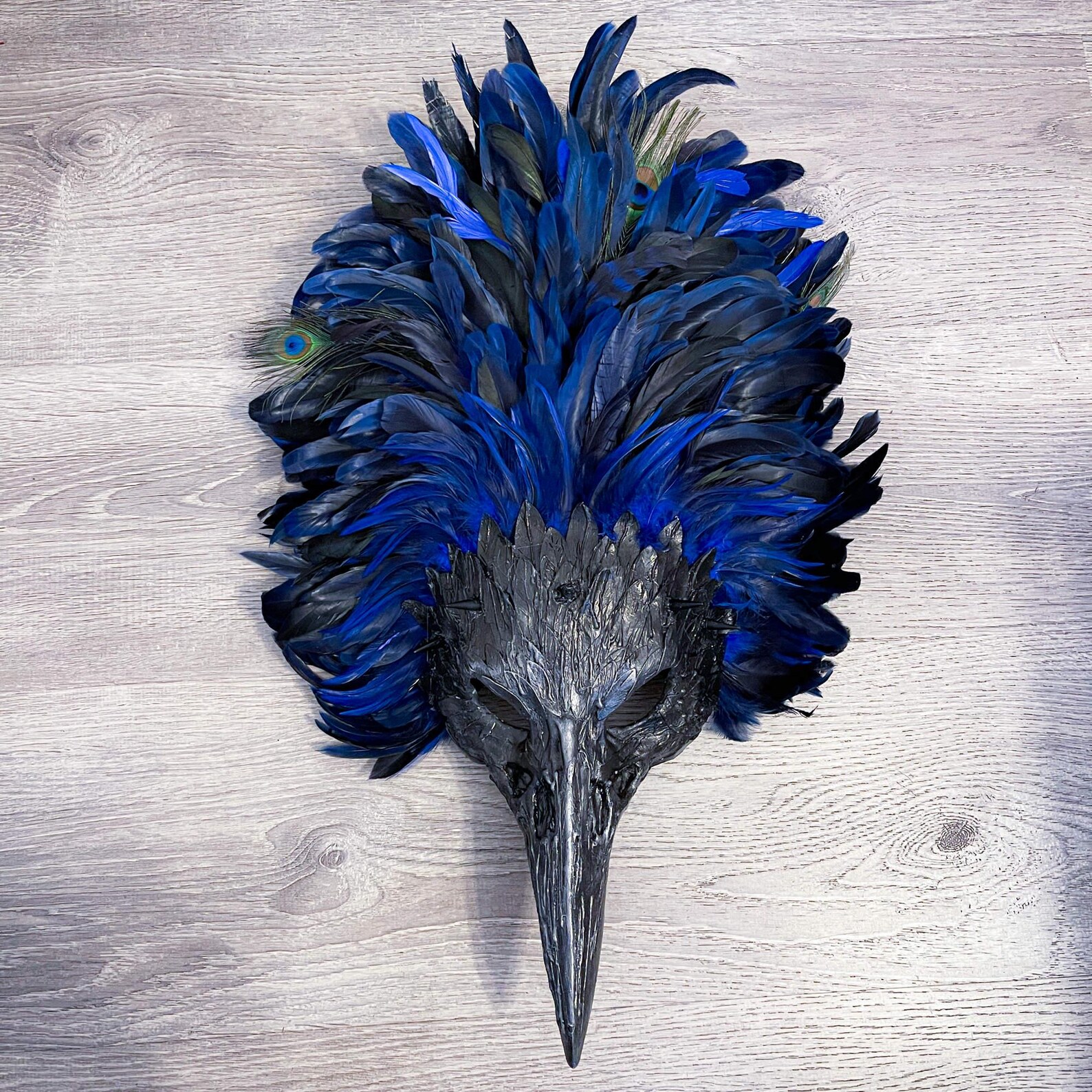 Crow Raven Skull Costume Mask Long Nose Beak Feather Masquerade ...