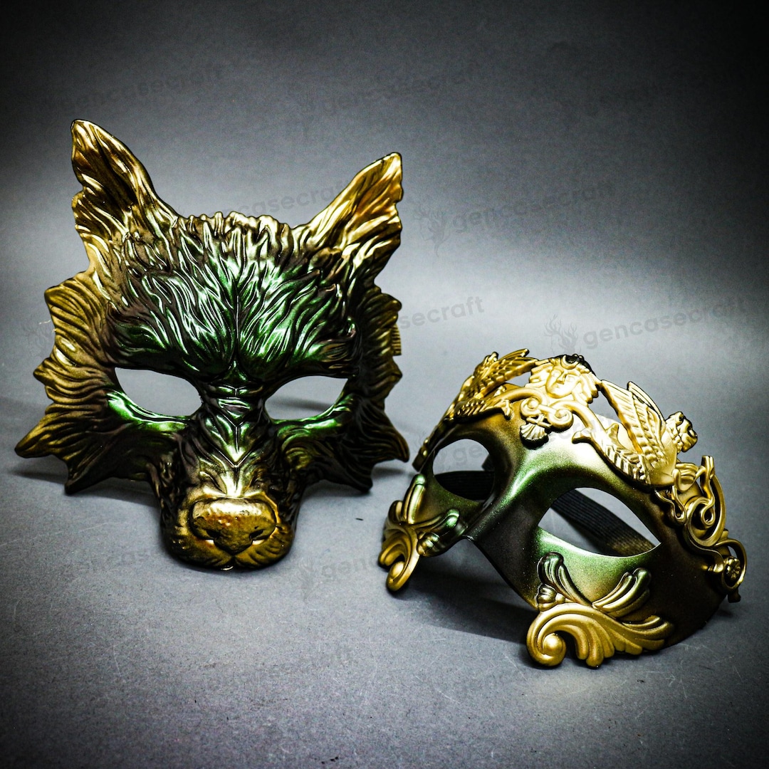 Gold Halloween Ball Party Masquerade Men Women Couple Face Mask Costume ...