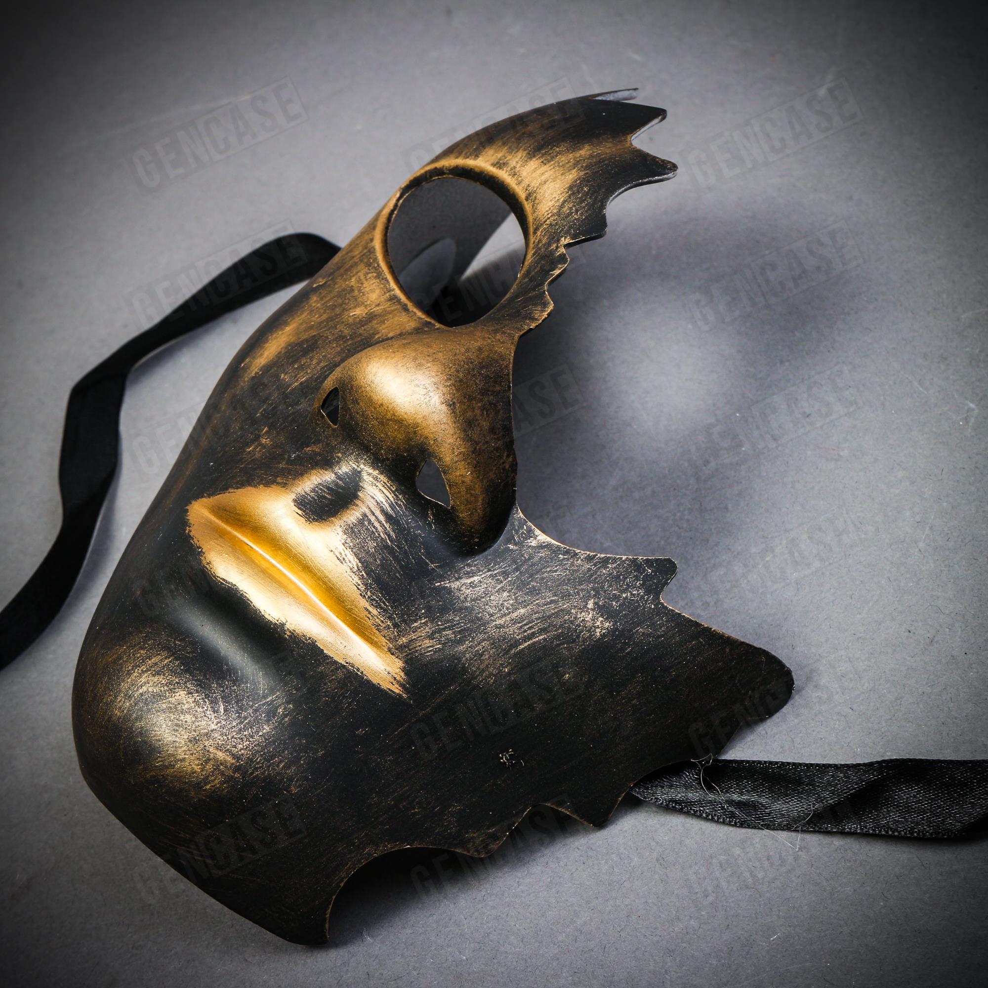 Black Mysterious Party Mask Masquerade Gold Lips | Unisex Men Women ...