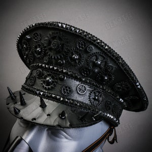 Full-set Black Steampunk Captain Cap With Silver Party Gas Mask ...