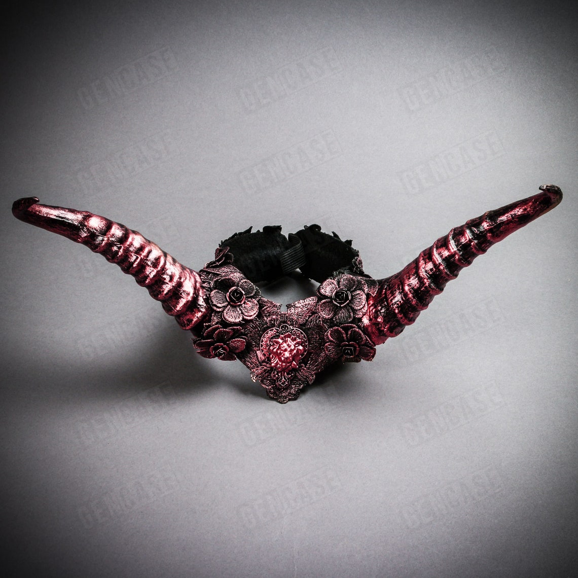 Black Red Gothic Devil Animal Wide Long Horn Head Dress Piece ...