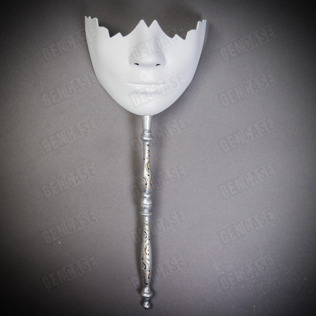 Unpainted Lower Half Face Hand Held Stick White Masks Masquerade With ...