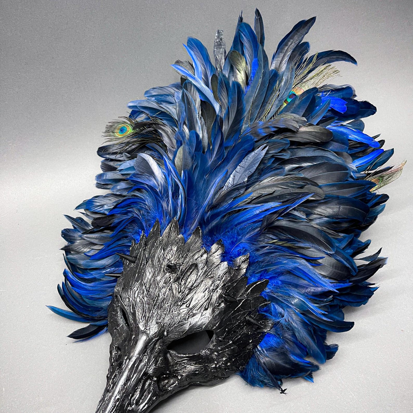 Crow Raven Skull Costume Mask Long Nose Beak Feather Masquerade ...