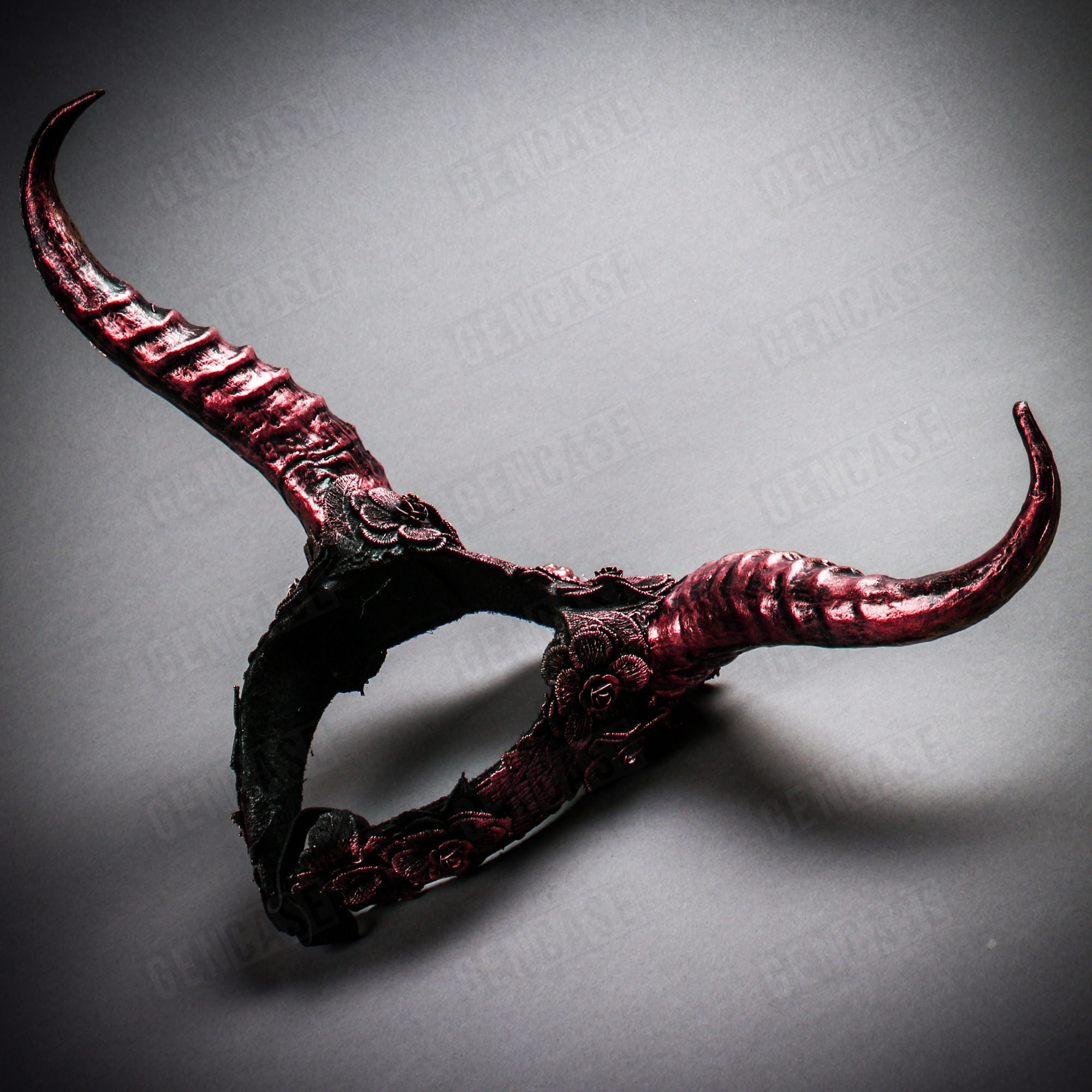 Black Red Gothic Devil Animal Wide Long Horn Head Dress Piece ...