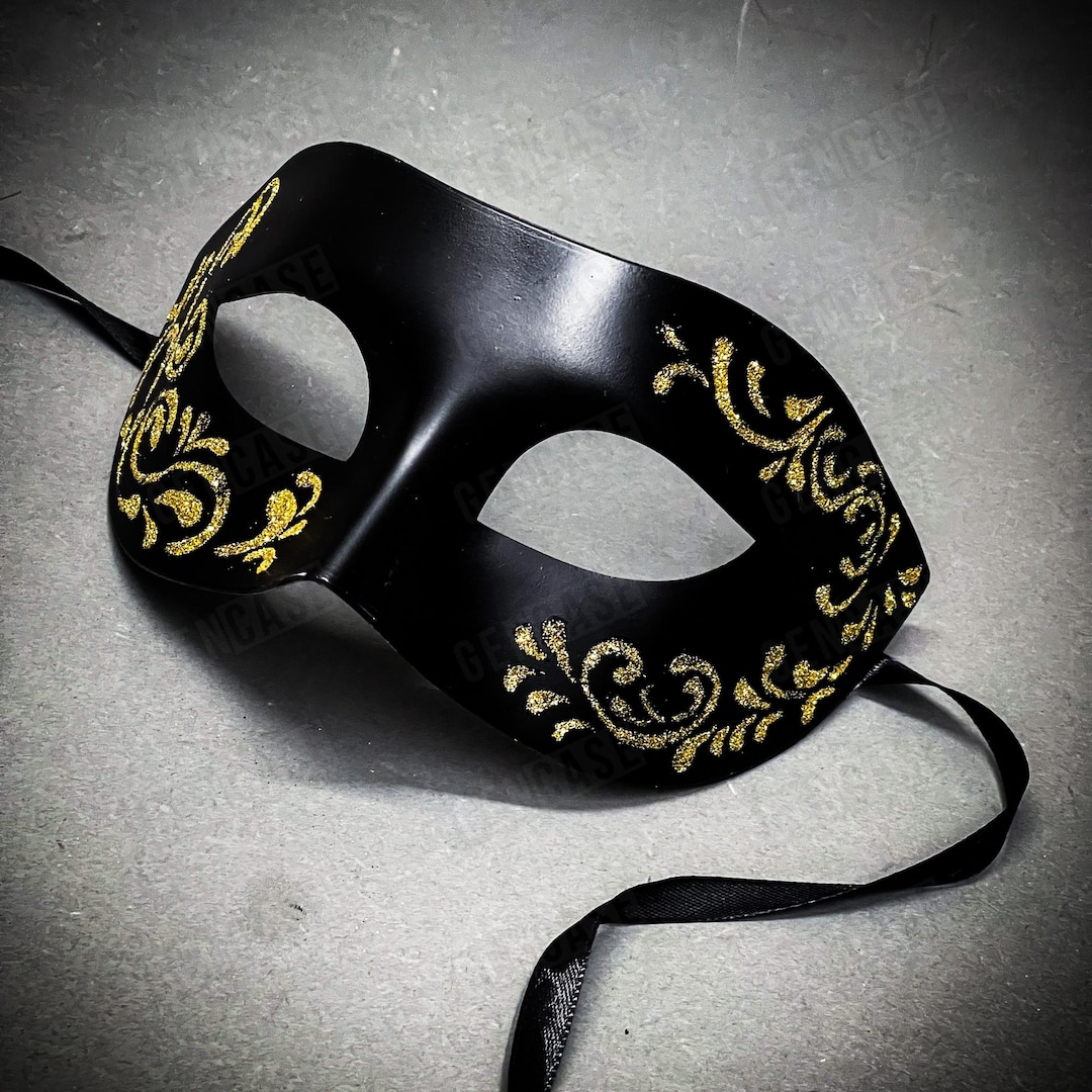 Venezianische Maskenball-klassische schwarze Männeraugenmaske mit ...