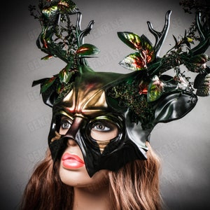 Forest Themed Devil Animal W/ Deer Horns Masquerade Halloween Costume ...