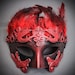 Red Feather Mask for Couple | Venetian Mardi Gras Valentine Masquerade ...