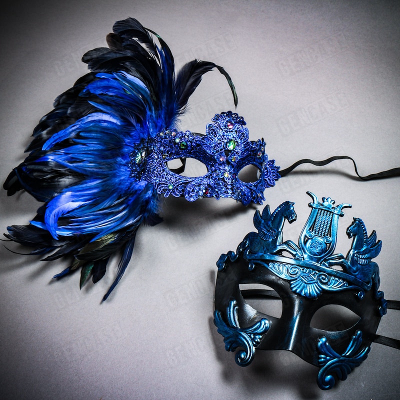 Blue Masquerade Mask - Etsy