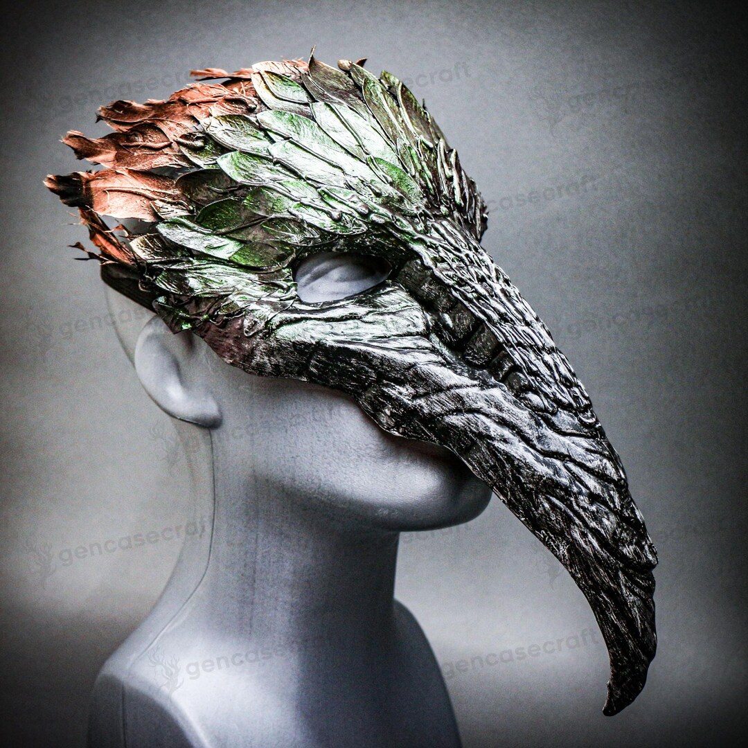 Gothic Scary Halloween Masquerade for Men Women, Feather Animal Bird ...