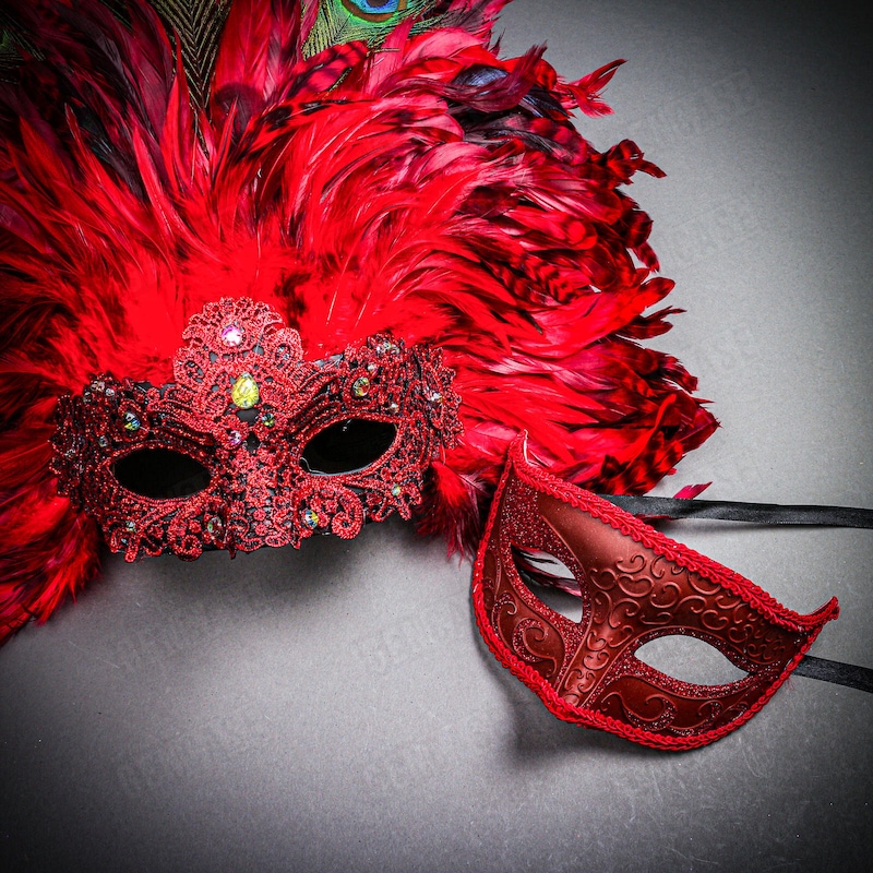 Red Masquerade Mask - Etsy