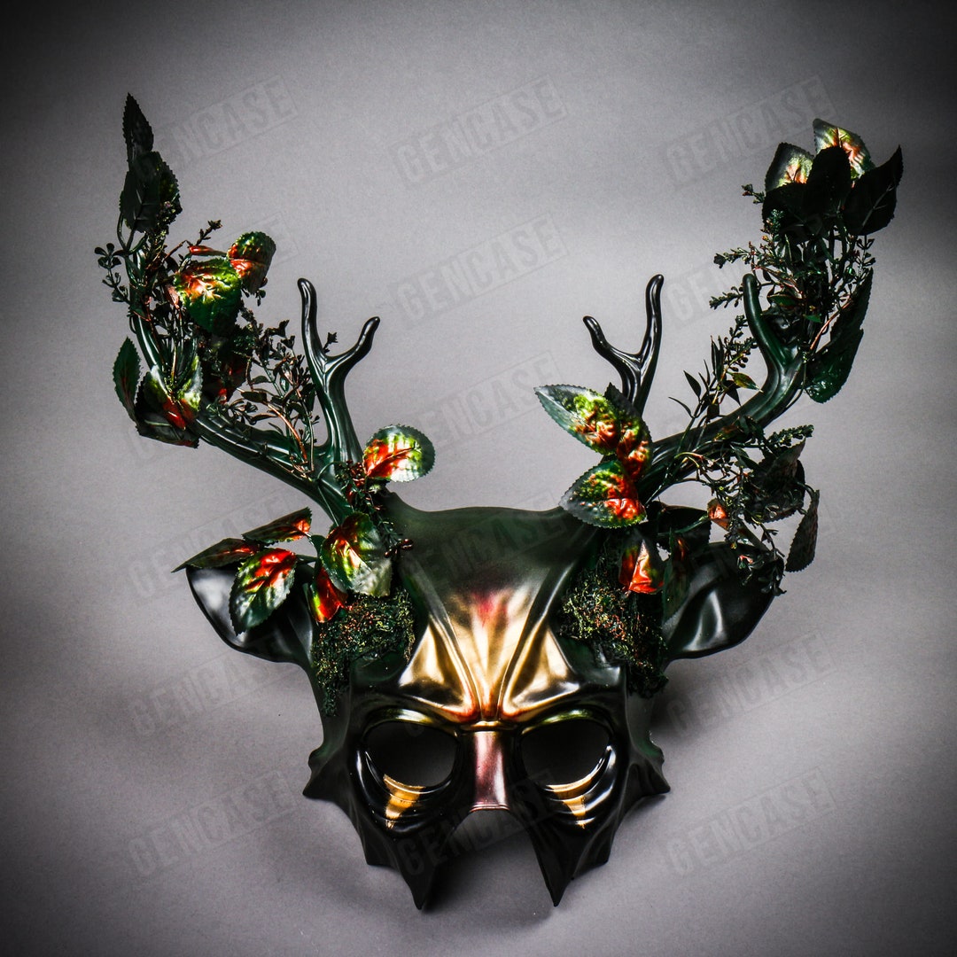 Forest Themed Devil Animal W/ Deer Horns Masquerade Halloween Costume ...