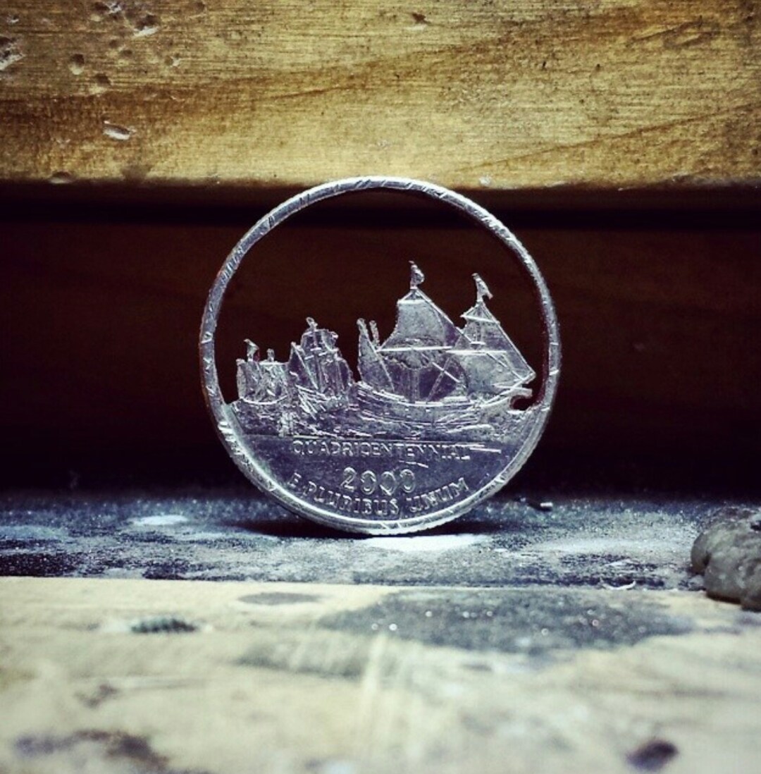 U.S Virginia Quarter Cutout - Etsy