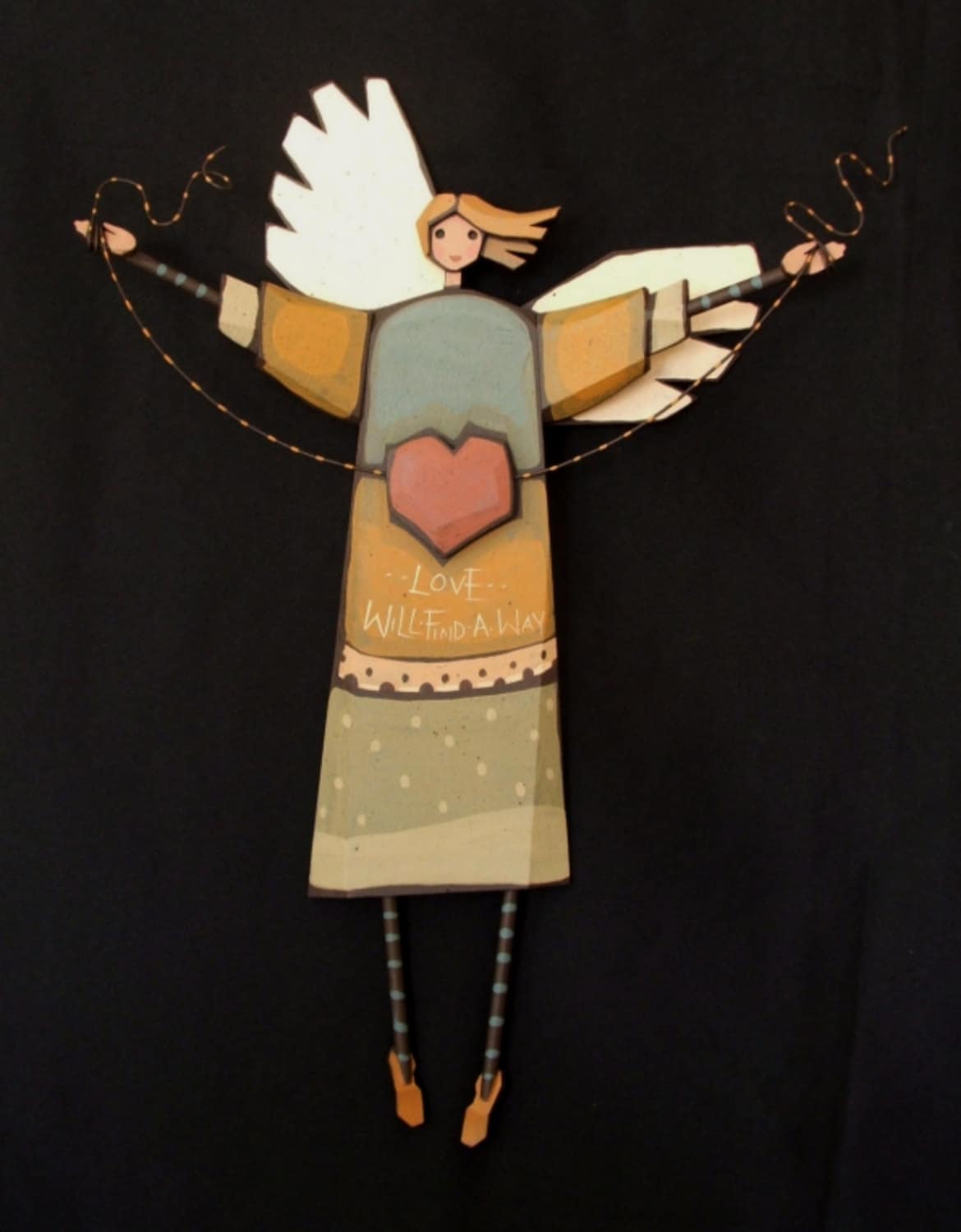 Handcarved Wooden Angel Title Love will find a | Etsy