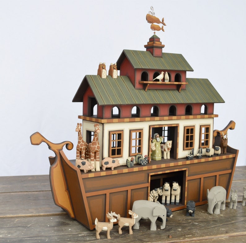 Traditional Wooden Noah's Ark Noah's Ark Wooden - Etsy