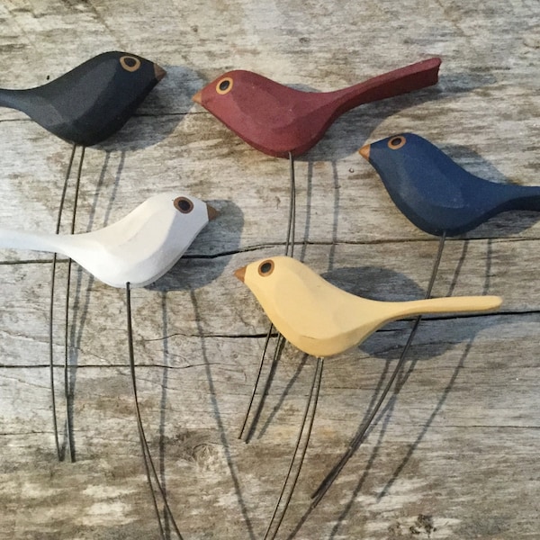 Wood Carved Birds - Etsy