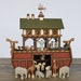 Hand Carved Wood Noah's Ark, Wooden Ark, Wood Noah's Ark, Heirloom Noah ...