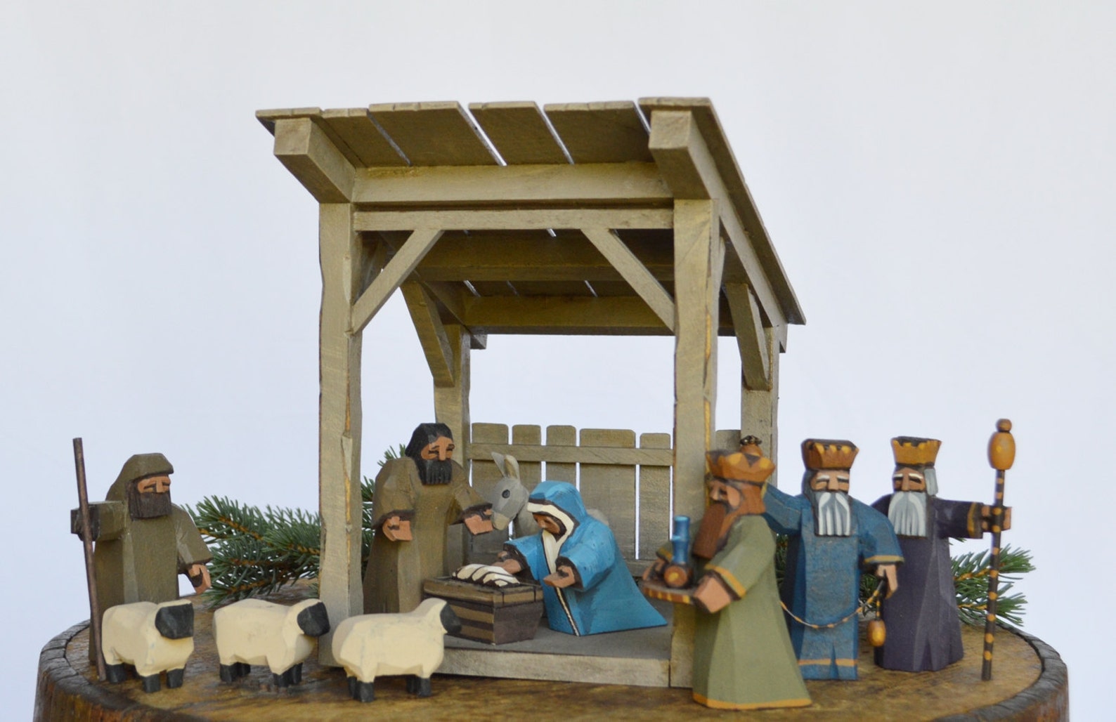 Shepherd and Sheep for Nativity Creche Stable | Etsy