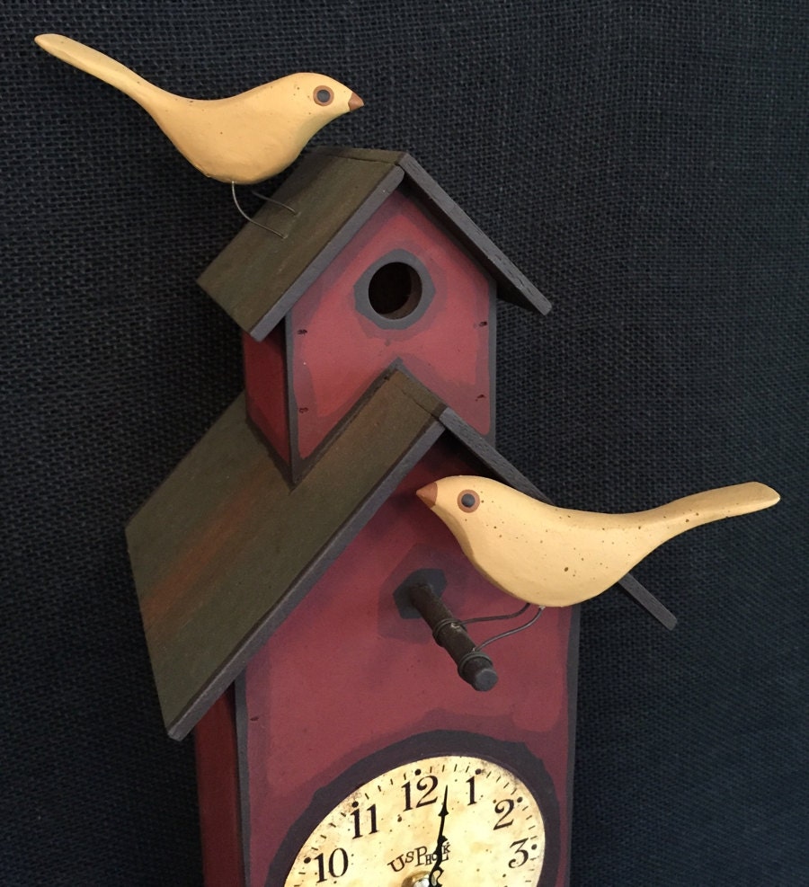 Birdhouse Clock-Bird House | Etsy