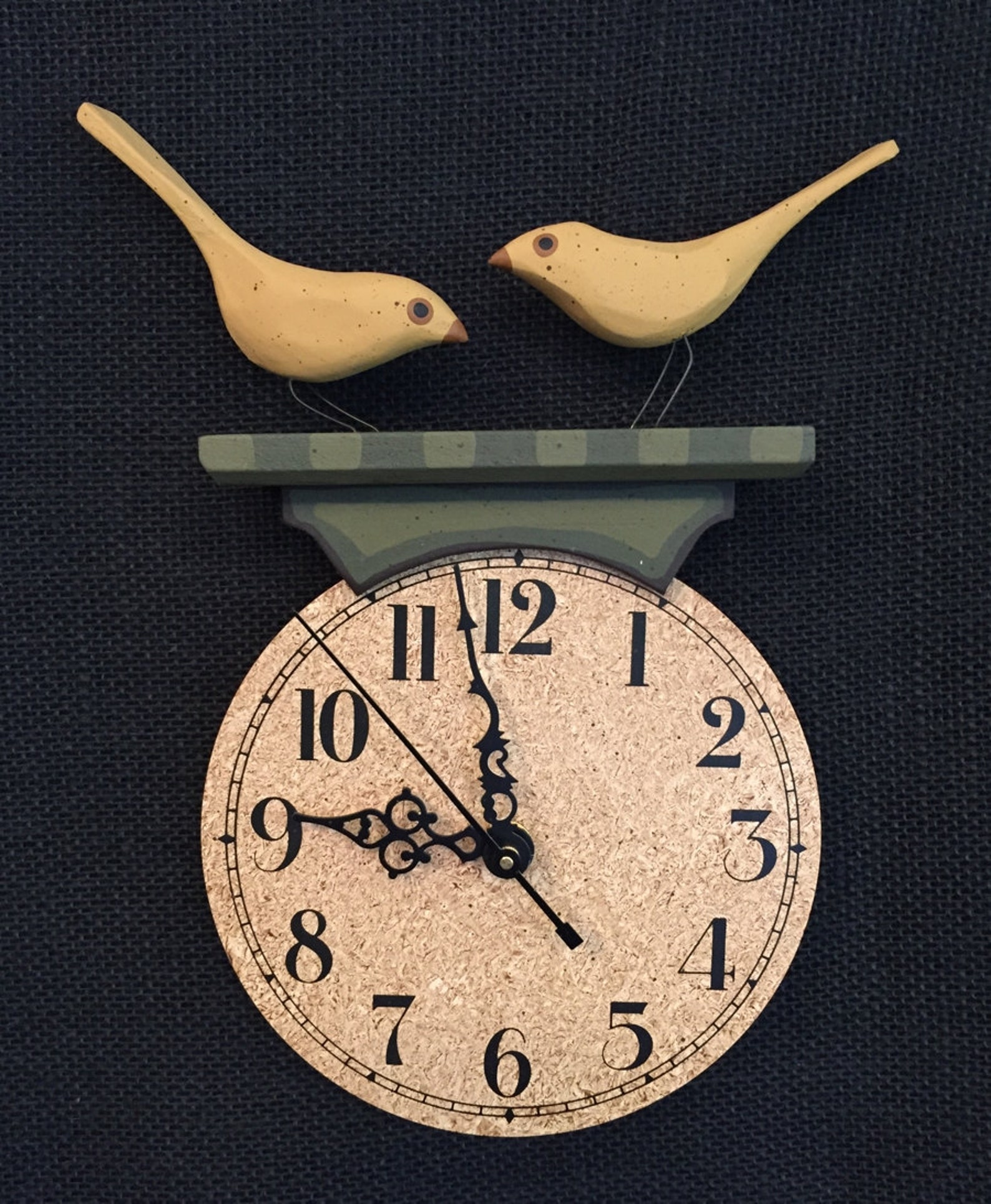 Wall Clock-carved Birds - Etsy