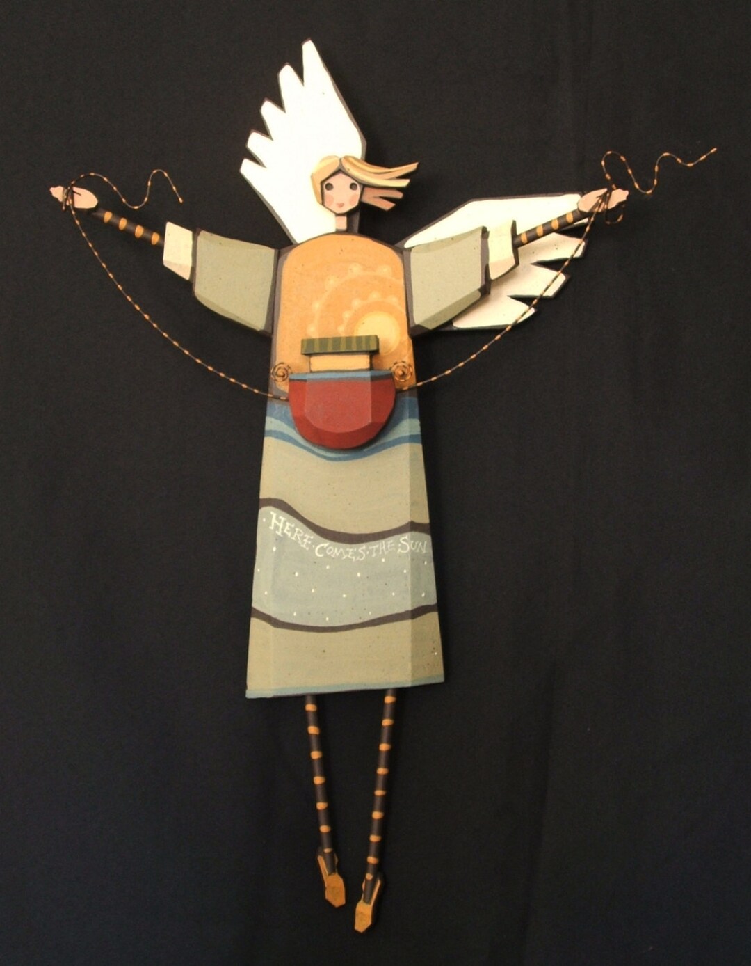 Wooden Angel, Title "here Comes the Sun" - Etsy