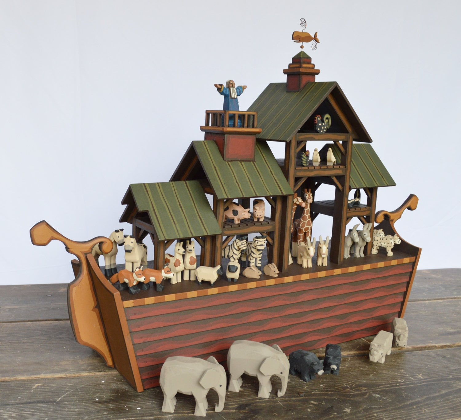 Handmade Wooden Noah's Ark Wood Noah's Ark Hand - Etsy UK