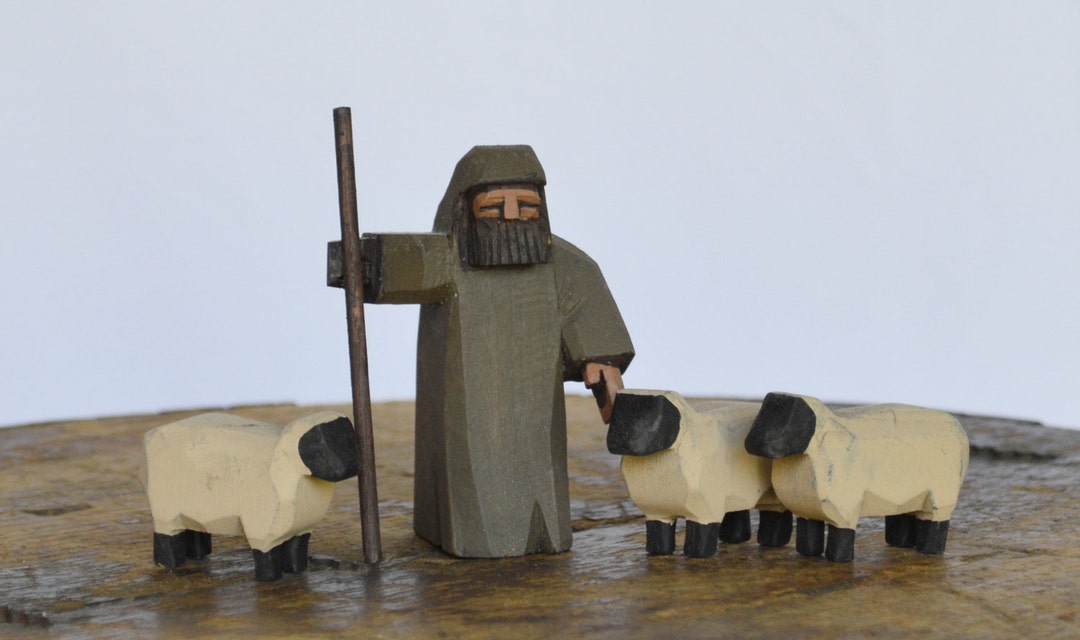 Shepherd and Sheep for Nativity Creche Stable - Etsy